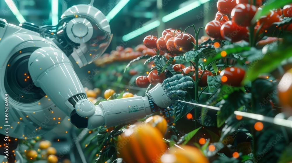 Harvesting robots powered by 5G technology harvest crops based on ...