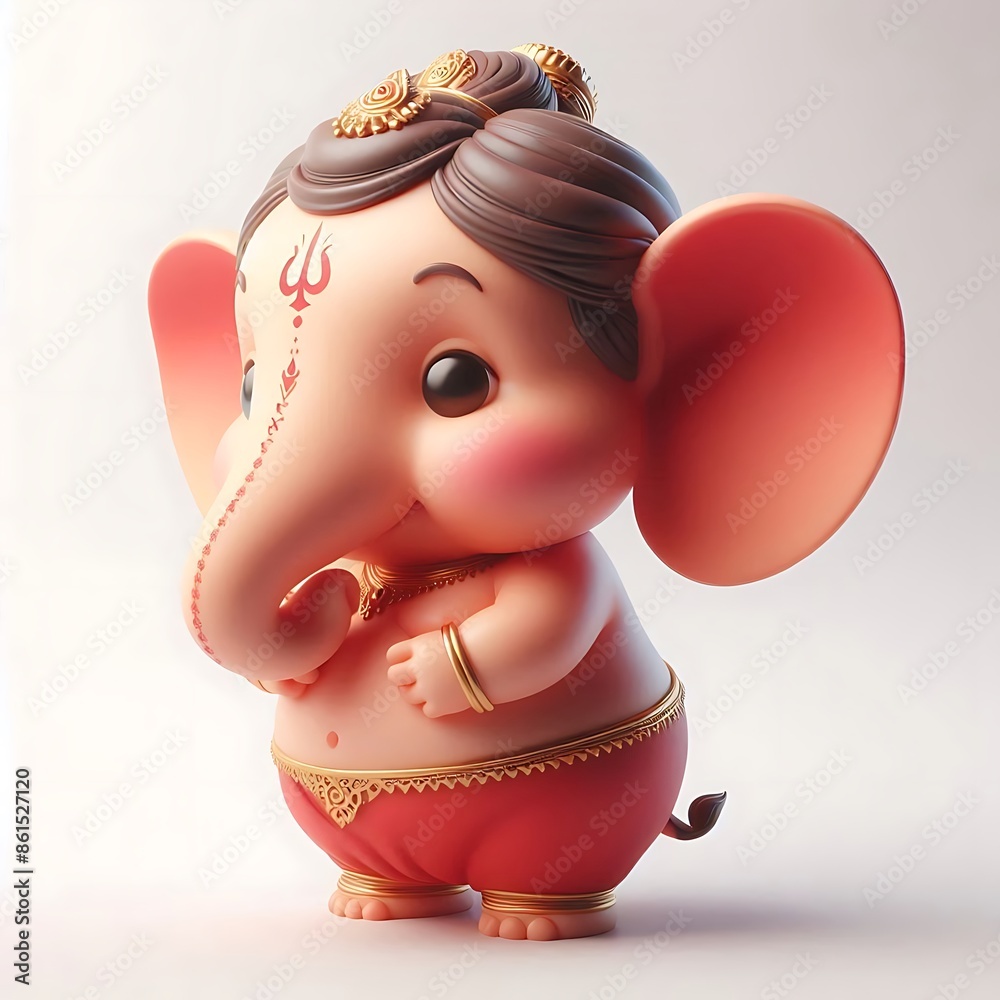 Cute 3d Ganesha, Ganpati, Ganesh Chaturthi, Bal Ganesh, isolated, white ...