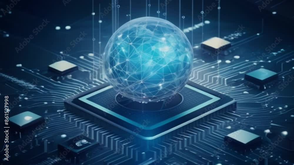 Global Connectivity and Internet Technology: A Wireframe Globe with ...