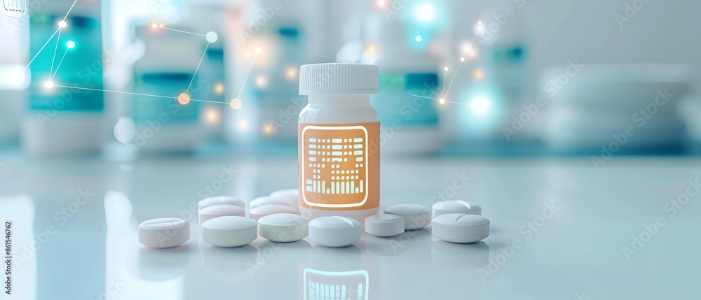 Person scanning a QR code on medication for verification, medication QR ...