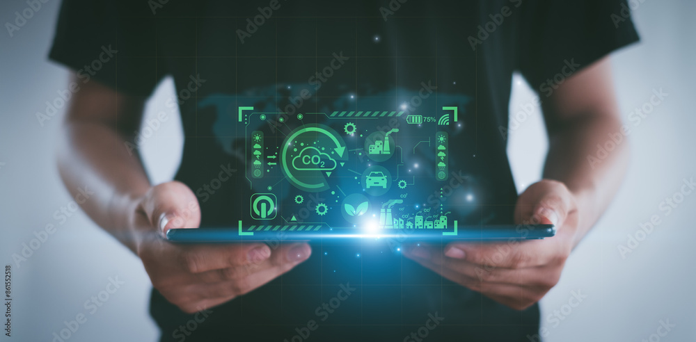Concept of Reduce greenhouse gas emission for climate change,Green ...