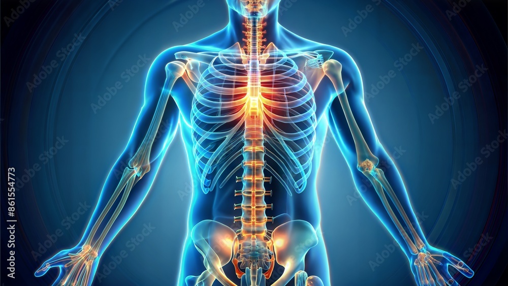 Illustration of a human skeleton highlighting the bones – Visualize ...