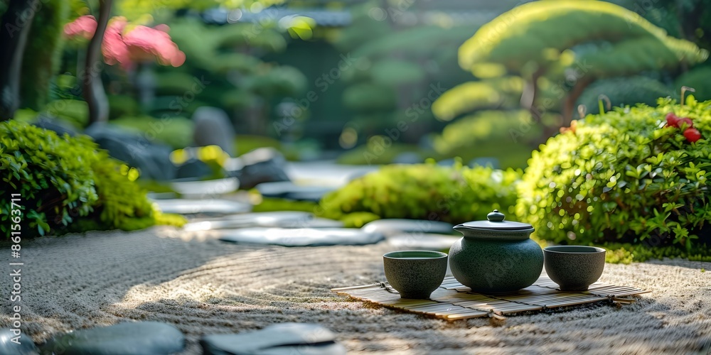 Japanese garden hosts traditional tea ceremony with ceremonial matcha ...