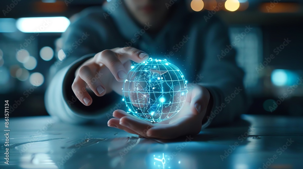 Interactive Trailers Glowing video player with softly lit interactive trailer features Stock ...