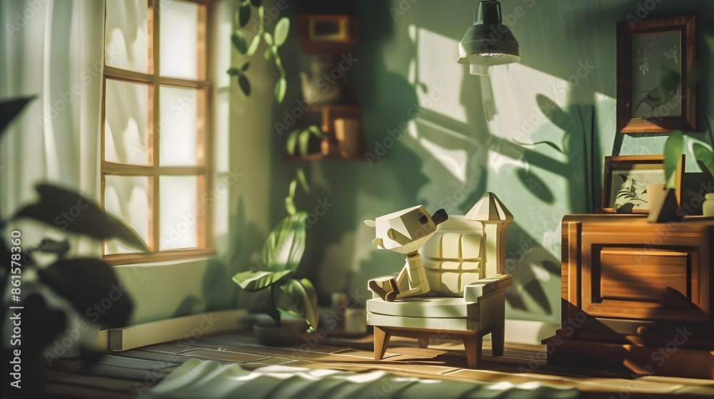 Whimsical Paper Puppet Performance in Cozy Domestic Setting with ...