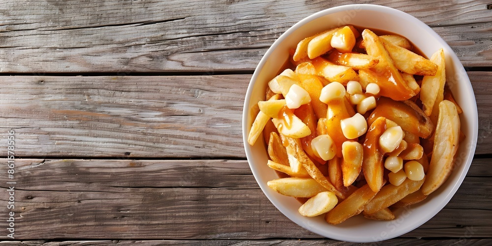Delicious Canadian Poutine Golden Fries, Cheese Curds, Rich Gravy on ...