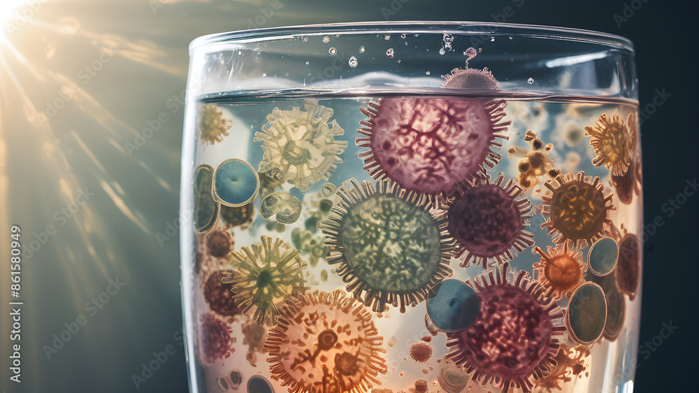 Glass with dirty water as water pollution concept. hygiene and health ...