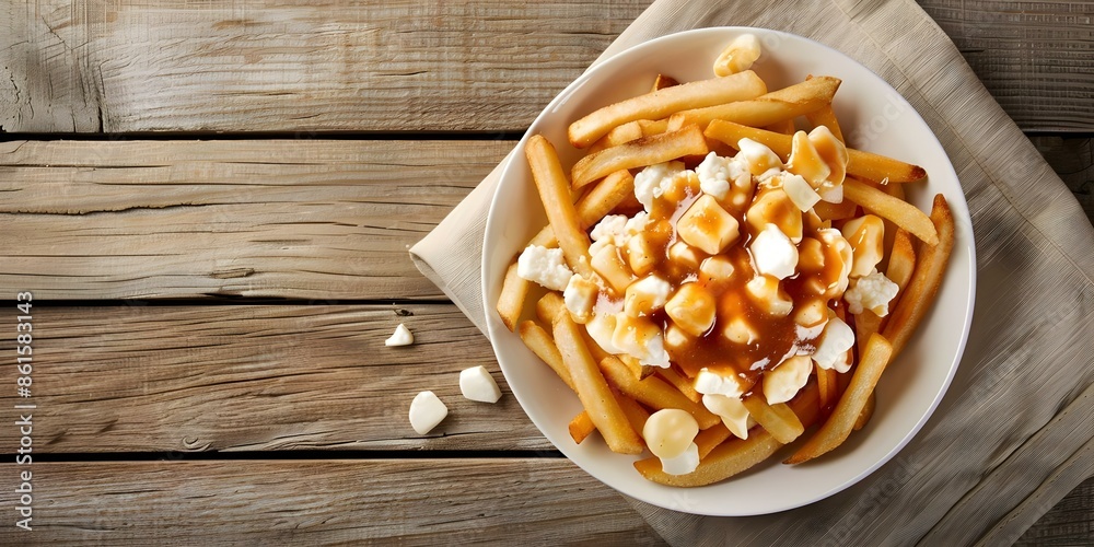 Authentic Canadian poutine made with fries, cheese curds, and savory ...