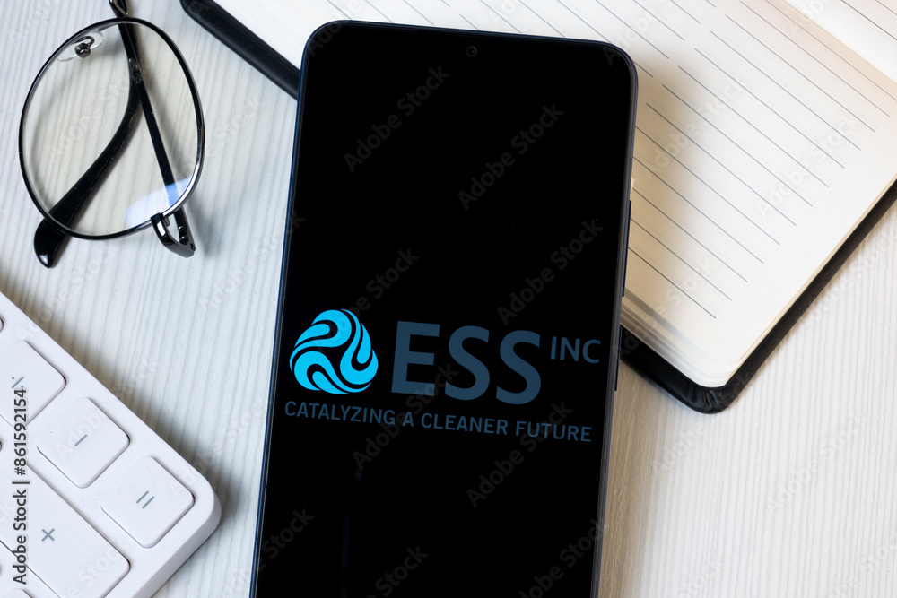 New York, USA - 21 June 2024: ESS Tech Logo on Phone Screen, Company ...