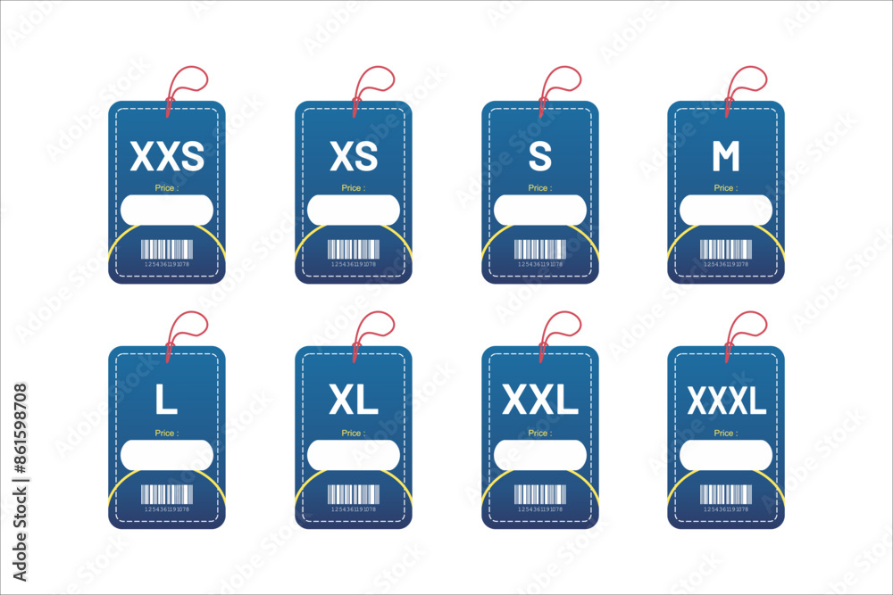 set clothing size labels size label tag Clothing neck label tag concept ...