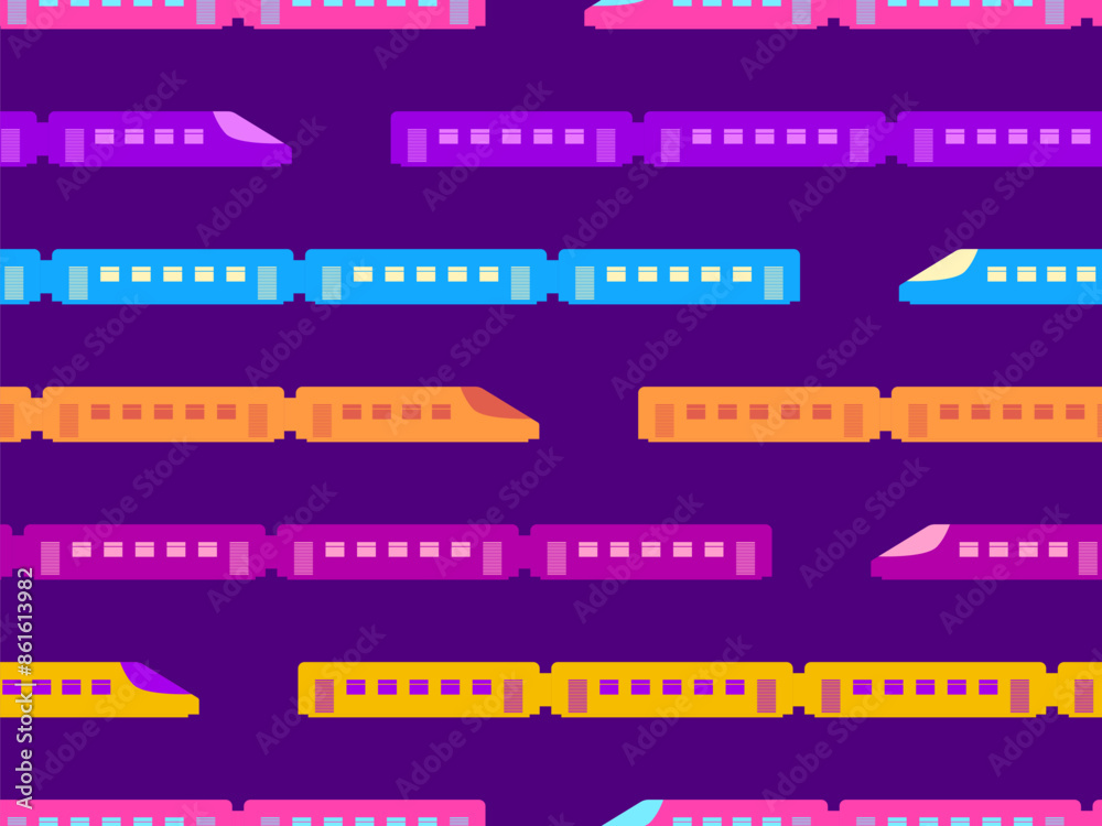 Trains seamless pattern. Railway road, background with railway ...
