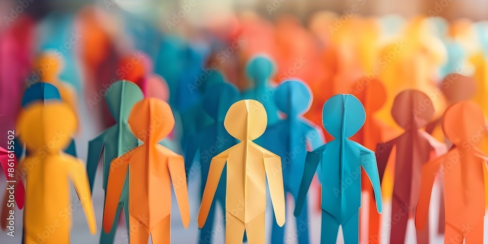 Colorful paper figures representing a diverse group. Concept Diverse ...