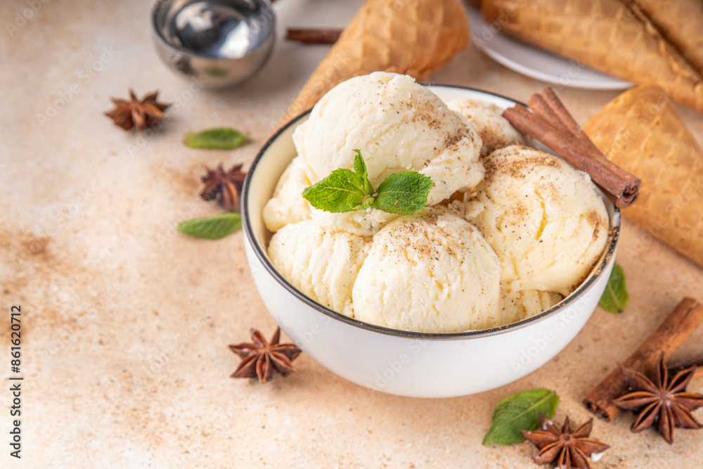 Indian cold summer Garam Masala Gelato dessert, Indian Three Spice Ice ...