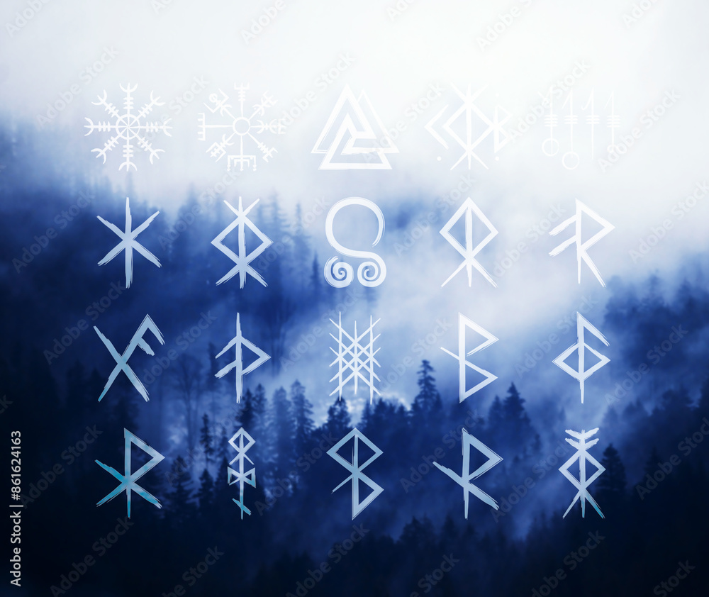 Full editable collection of norse symbols with meanings like protection ...