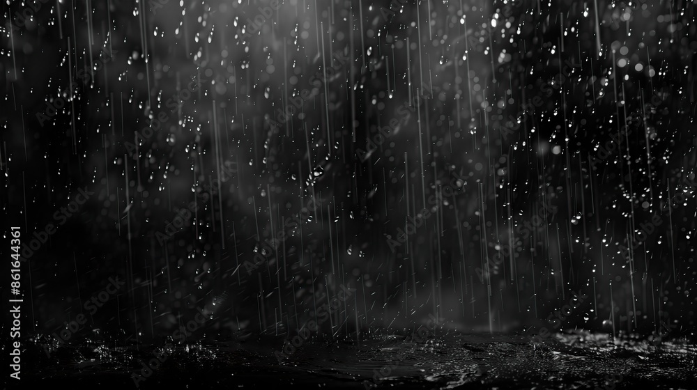 rain on black backdrop, effect for overlay and screen Stock ...