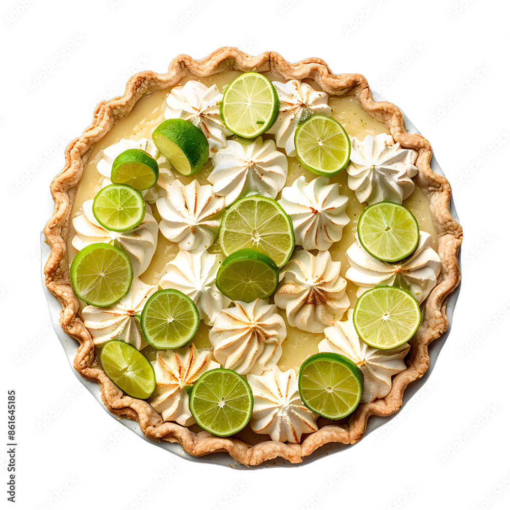 [Transparent Background PNG]Key Lime Pie with Meringue Topping foto de ...