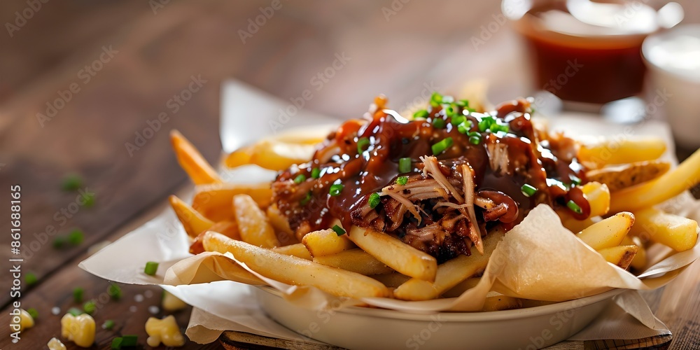 Extreme Closeup of Loaded Poutine with Fries, Cheese Curds, Gravy, and ...
