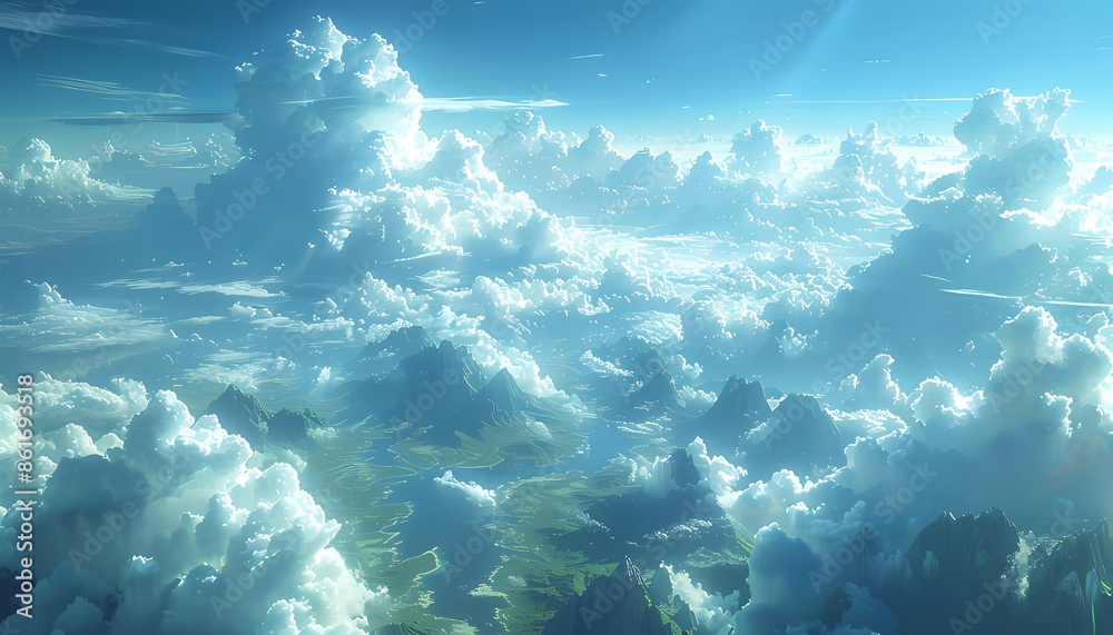 Server Farms Across the Landscape, A panoramic view of vast landscapes ...