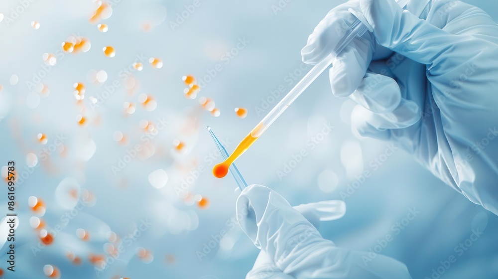 Forensic expert collecting DNA evidence with a swab, meticulous ...