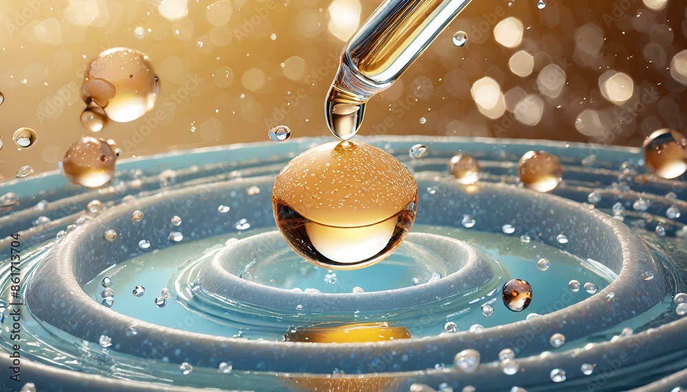 Cosmetic serum Oil drop on skin cell, Skin Repair, moisturizer ...