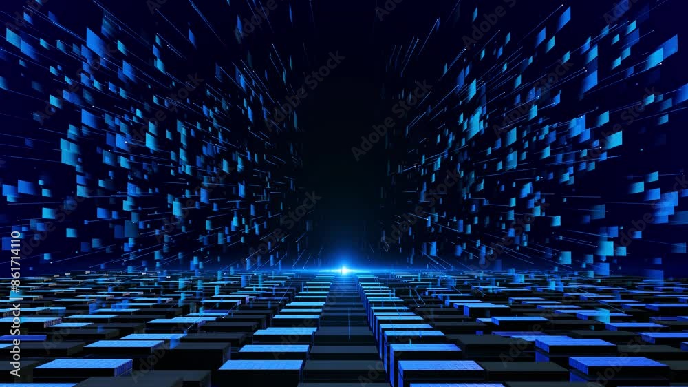 Digital Sci-Fi Deep cyber stage waves technology cyber lines background ...