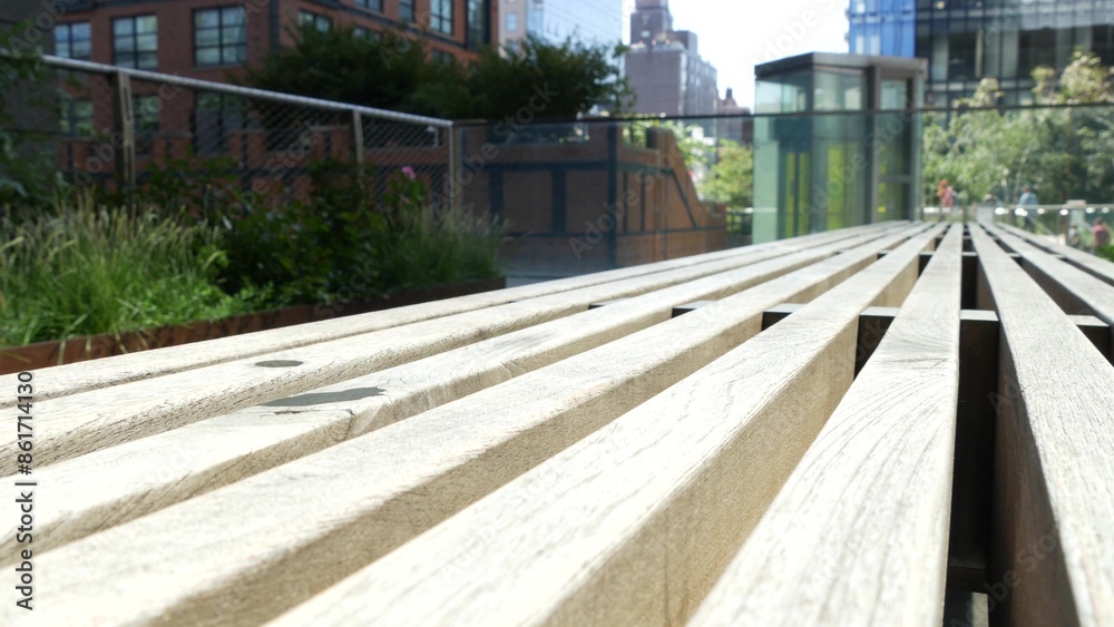 New York City High Line elevated greenway, Manhattan Midtown, USA ...