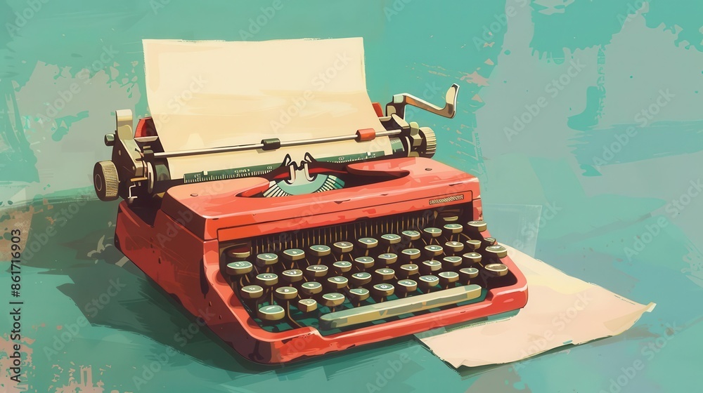 vintage typewriter with blank sheet of paper ready for creative writing ...