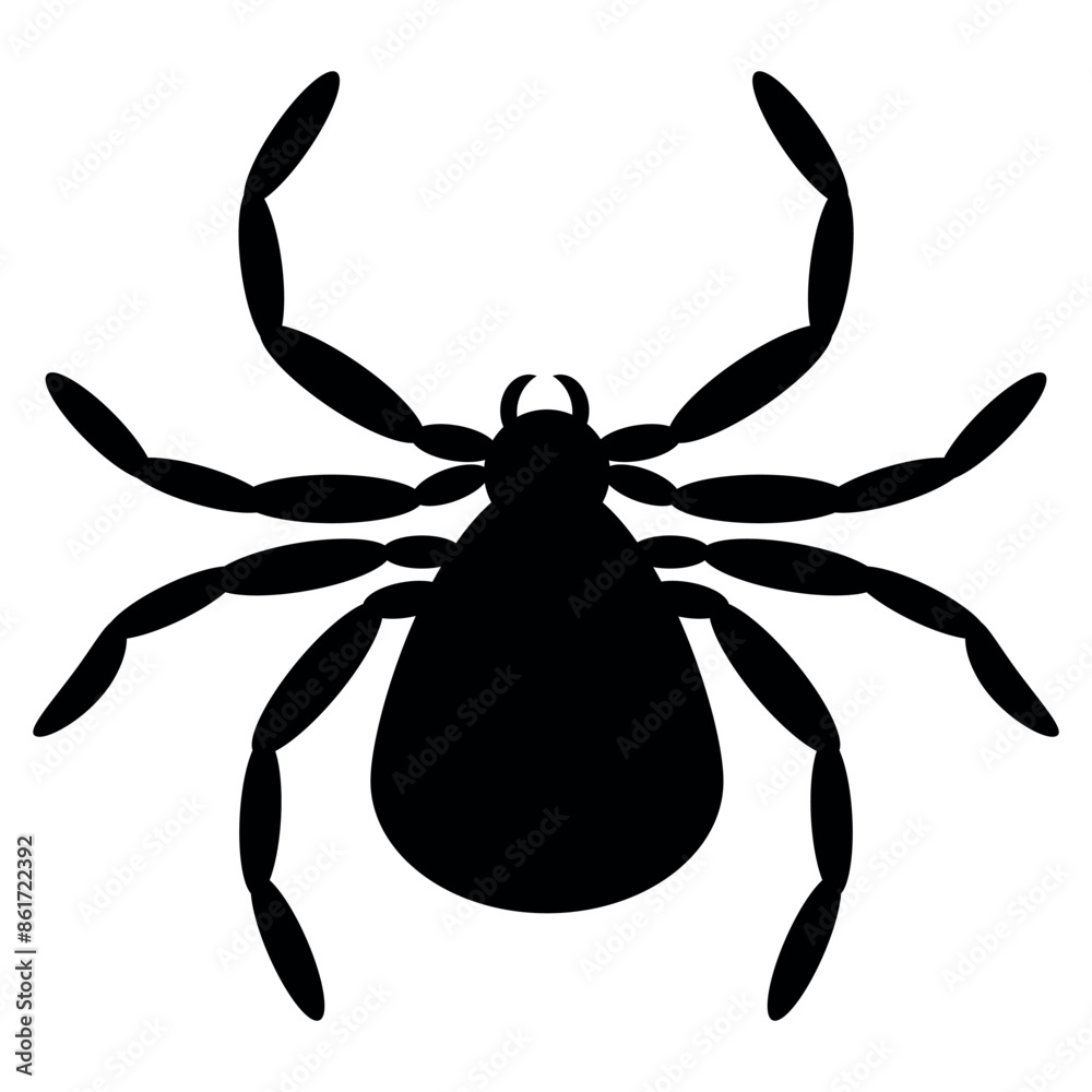 Spider icon, black widow silhouette. Halloween animal symbol, arachnid ...
