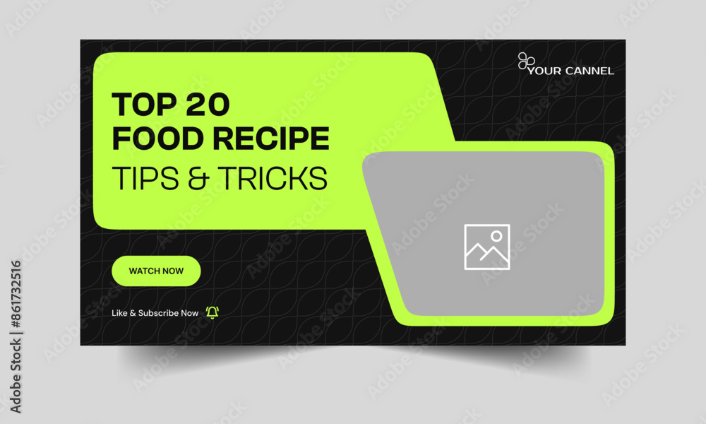 Top food recipe tips and tricks web set banner design for video thumbnail banner design, food ...