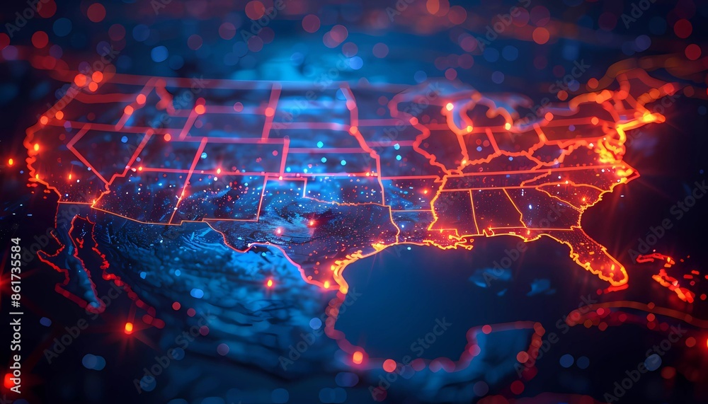 Silicon Valleys of the North, map of North America highlighted with ...