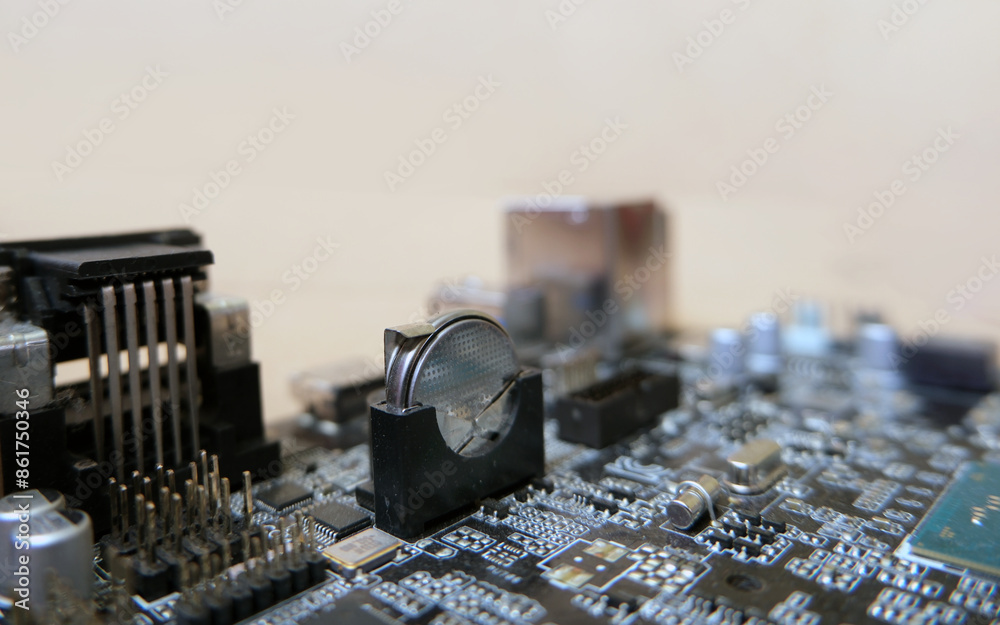 Battery-backed electronic circuit card. 3 Volts lithium cell on the ...