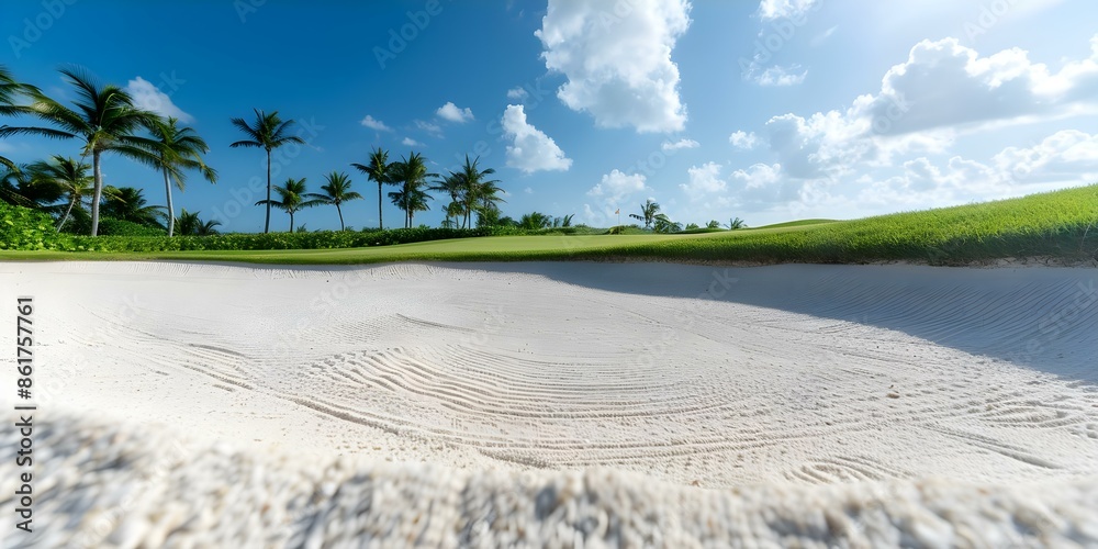 Sand traps at the golf course of Bahia Principe Riviera Maya Resorts in ...