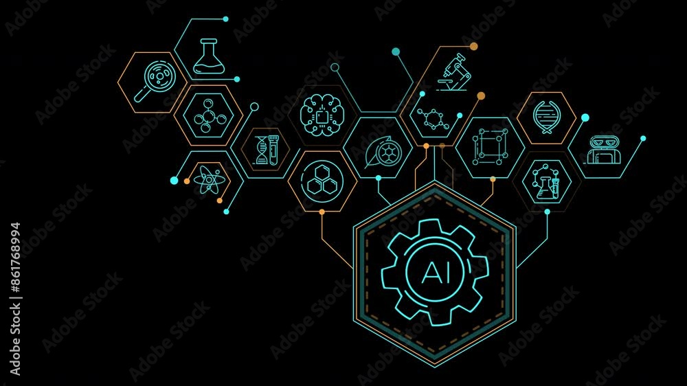 Animated infographic diagram about artificial intelligence in science ...