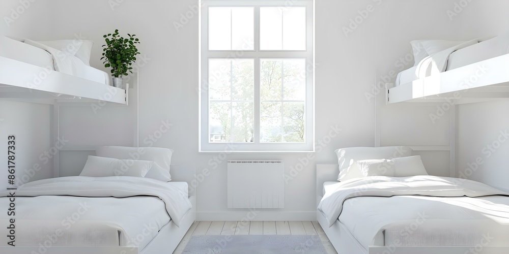 Creating a 3D visualization of a neat and simple dorm room for four ...