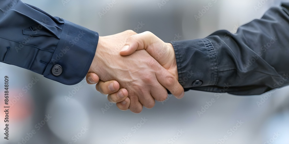 Police officers demonstrating a safety-first handshake. Concept Law ...