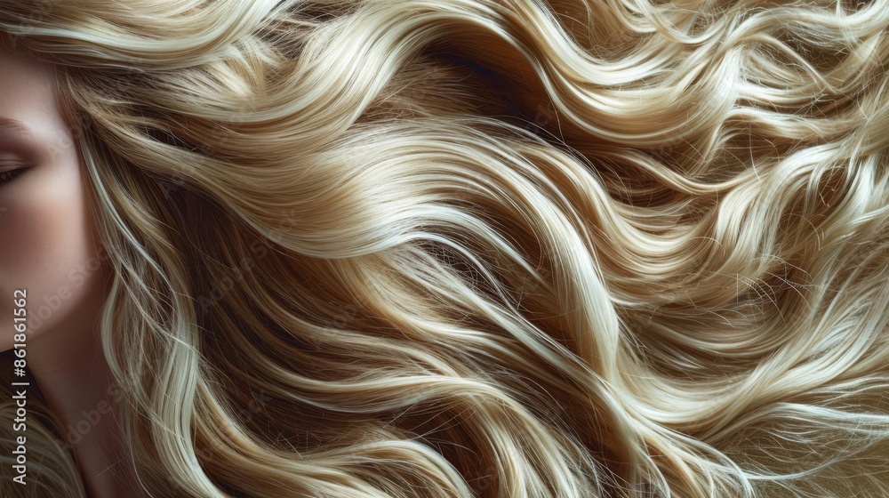 Beautiful windy Hair. Luxurious long blonde hair as background. Model ...