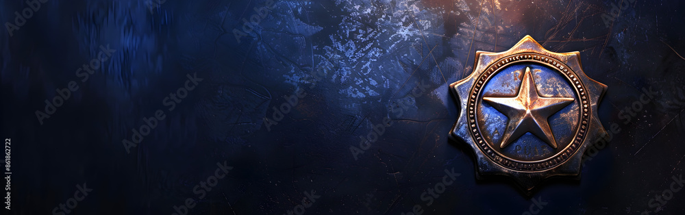 The badge of police star of David, symbol of the nation of black ...