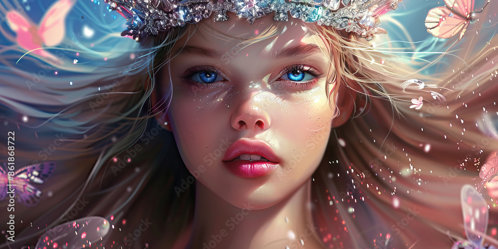 Beauty pageant contestant, resplendent in sparkling tiara, prepares to ...