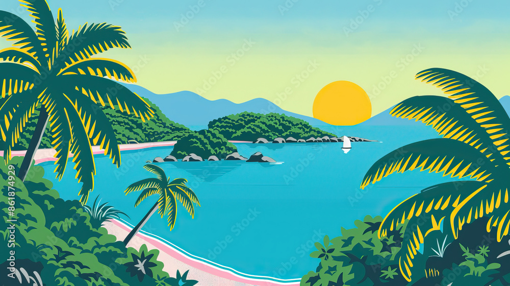 Risograph riso print national park poster illustration of Virgin ...