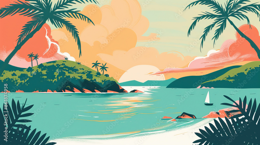 Risograph riso print national park poster illustration of Virgin ...