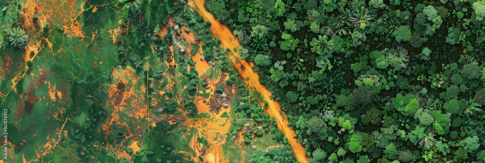 Satellite imagery showcasing deforestation data and land degradation in ...