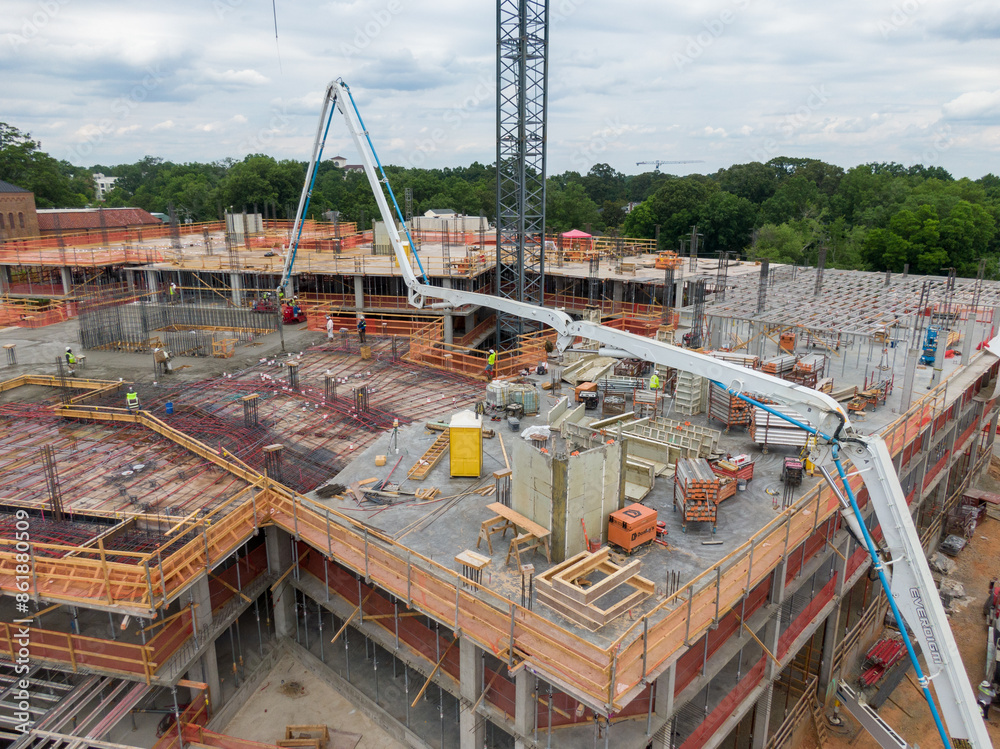 Daytime Drone Images of Highrise Construction and the Skyline in ...