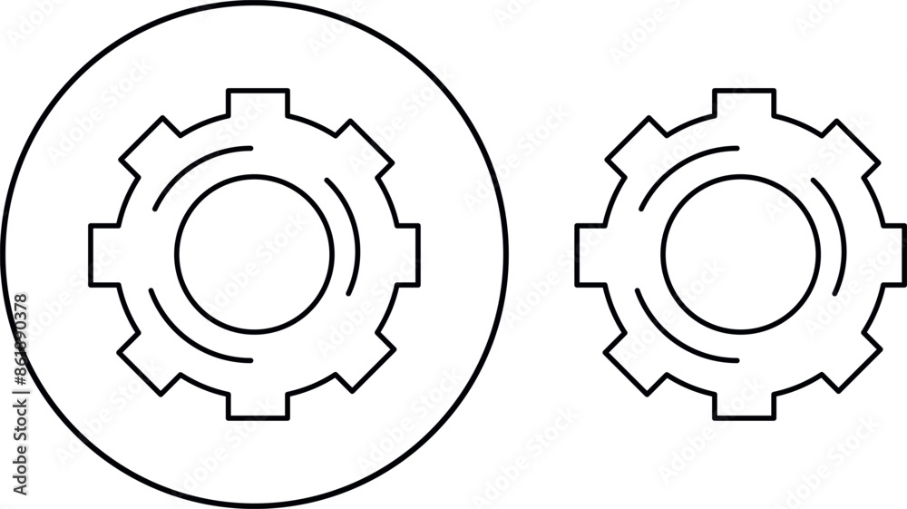 The gear icon. A parameter or an installation symbol. Isolated vector ...