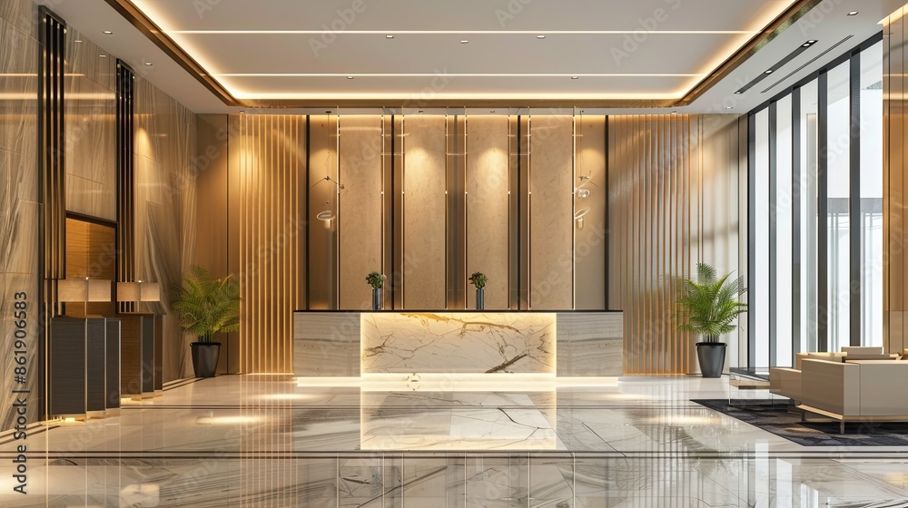 modern lobby interior design, Contemporary Reception Counter Design ...