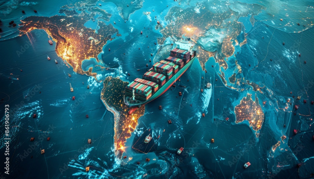 Foto de Exploring global trade mapping vital shipping routes and supply ...