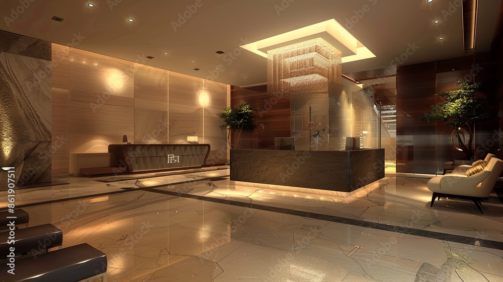 modern lobby interior design, Contemporary Reception Counter Design ...
