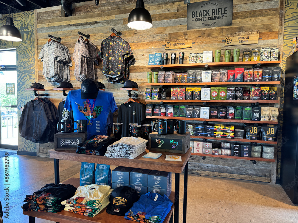 Temple, Texas - June 23, 2024: The Black Rifle Coffee Company coffee ...