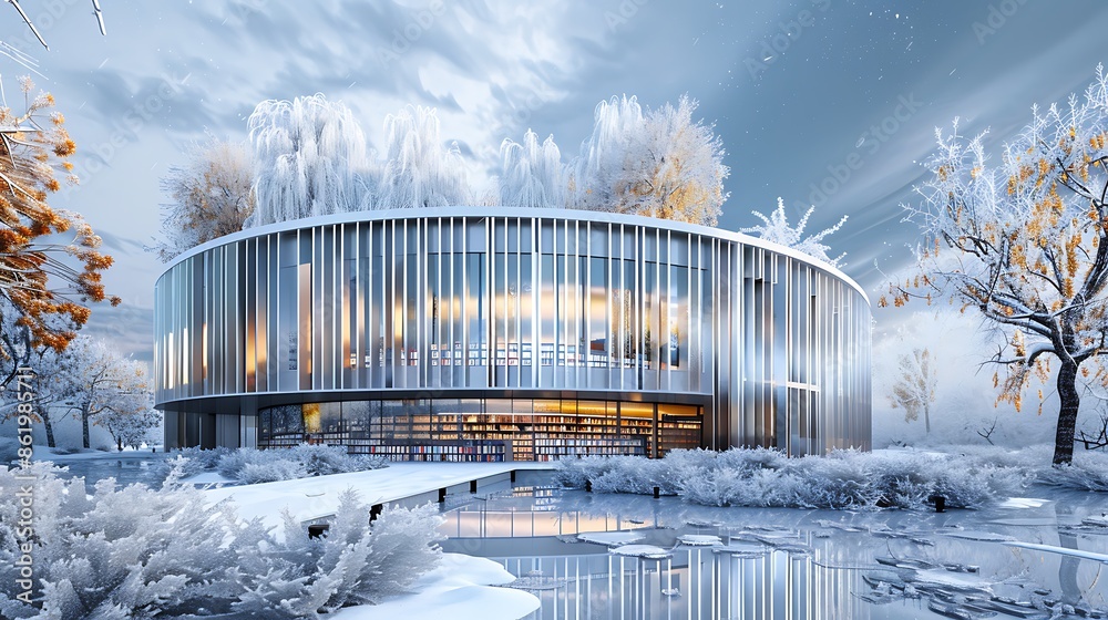 experimental design of a circular library building clad in continuous ...