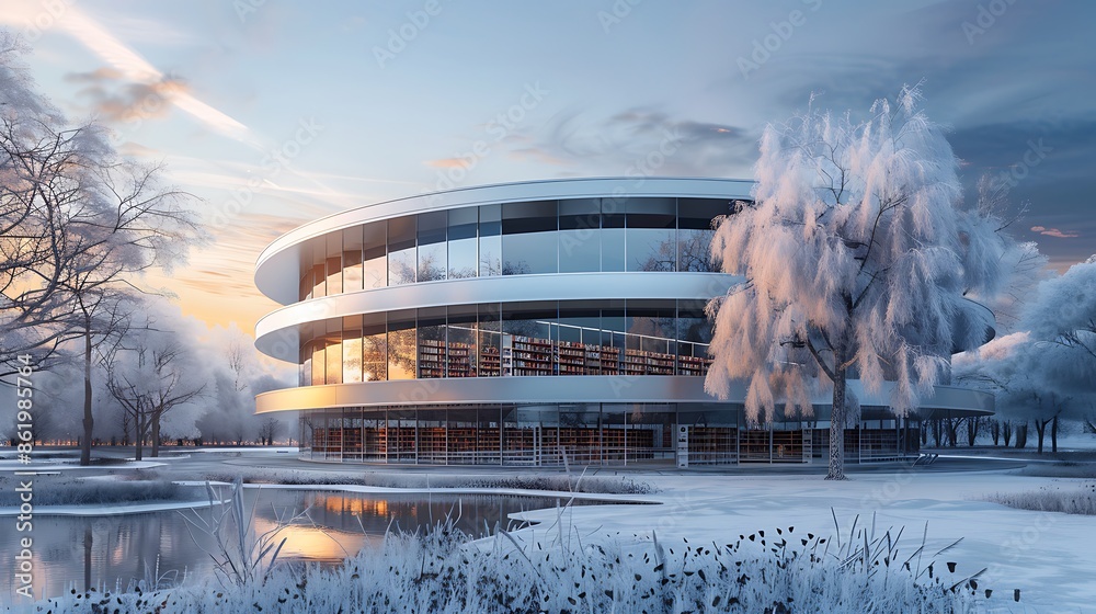 experimental design of a circular library building clad in continuous ...