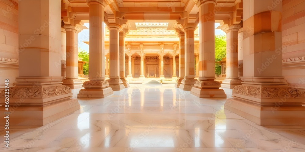Royal Court of Ancient Indian Kings in the Durbar Hall. Concept ...